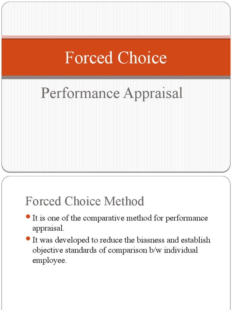 Forced Choice: Performance Appraisal | PDF