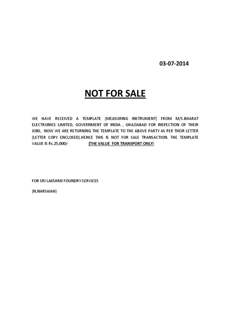Template Return Not for Sale Notice | PDF | Computers