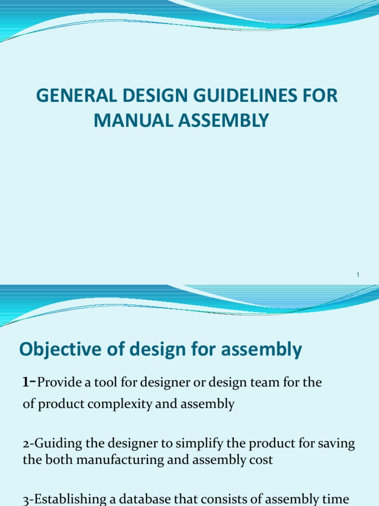 General Design Guidelines For Manual Assembly | Download Free PDF ...