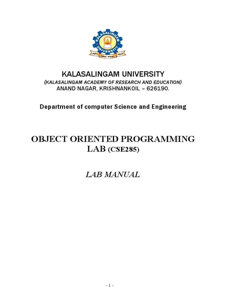 OOPs Lab Manual | PDF | Constructor (Object Oriented Programming) | Programming