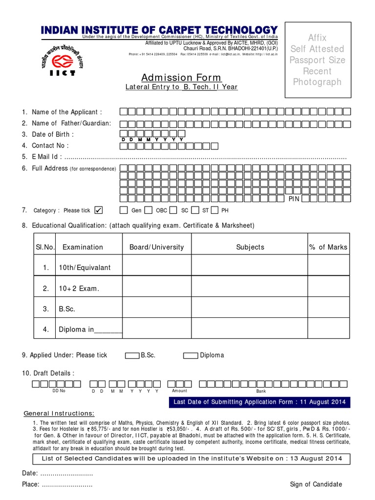 Application Form For Lateral Entry | PDF