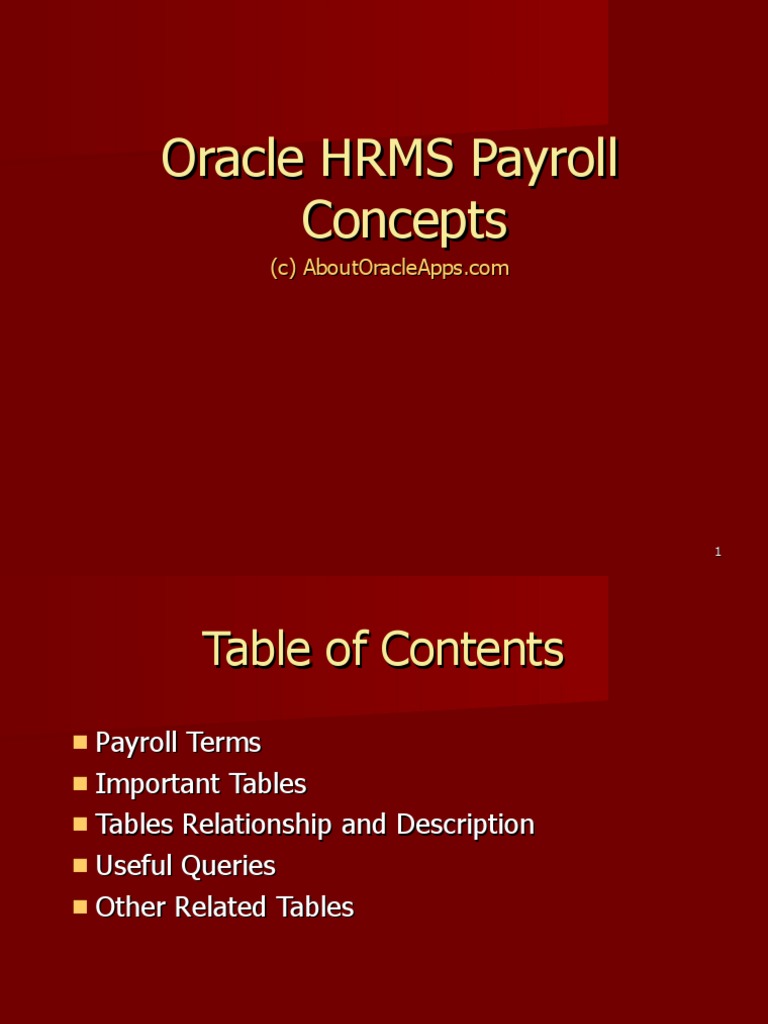 Payroll Tables | PDF