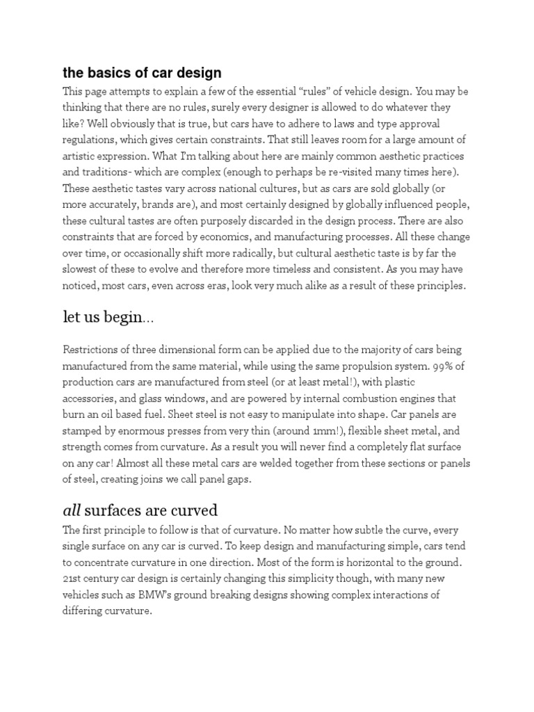 The Basics of Car | PDF | Car | Vehicles