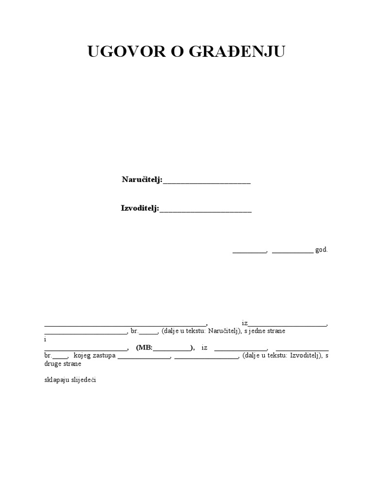 Ugovor o Gradjenju | PDF