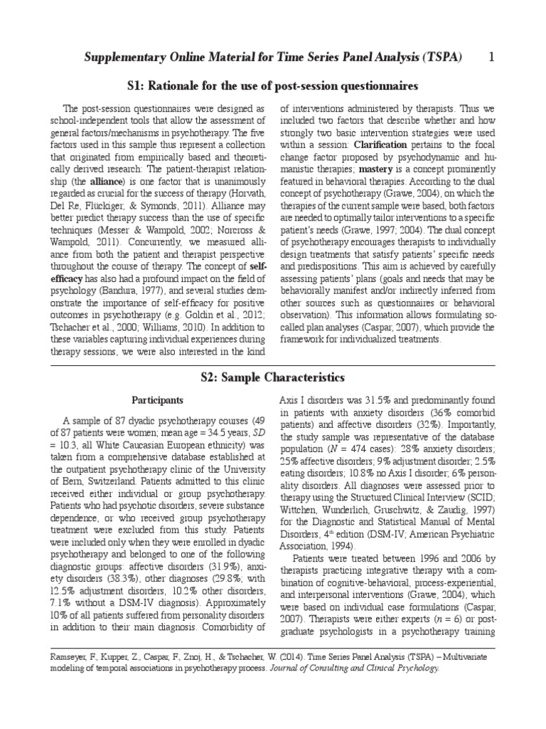 Time-Series Panel Analysis (TSPA) Online Material | PDF | Time Series ...