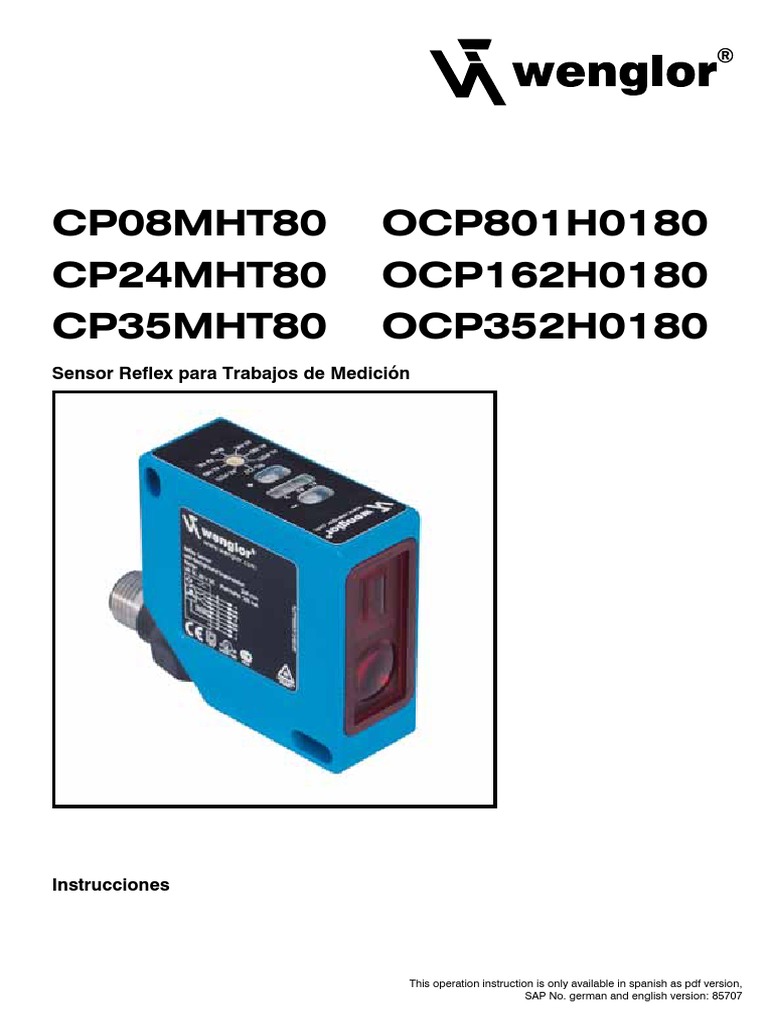 Operating Instructions CP35MHT80 | PDF | Sensor | Diodo emisor de luz
