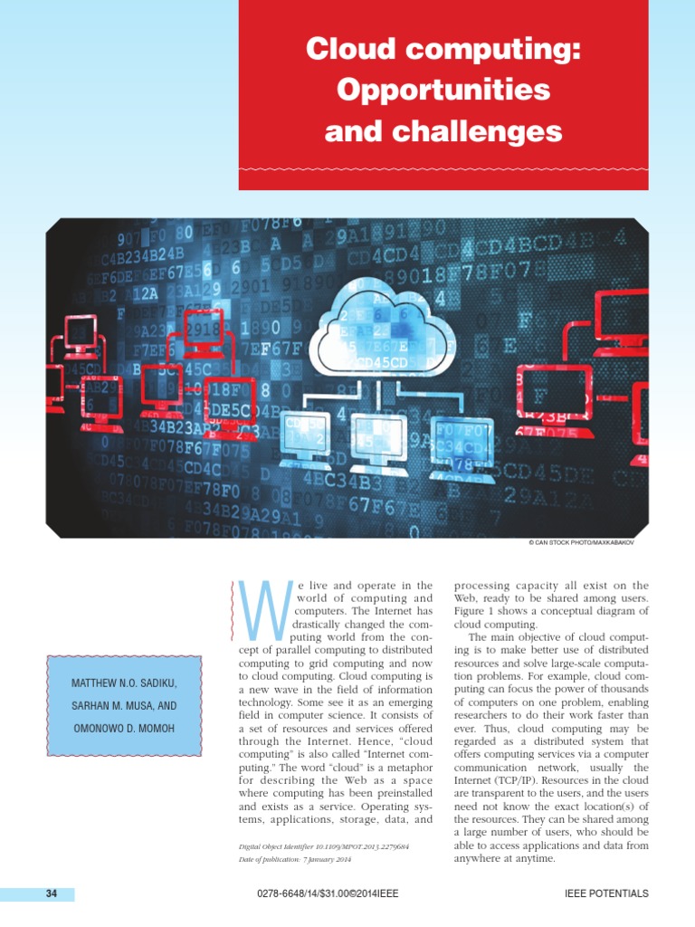 Cloud Computing: Opportunities and Challenges | PDF | Software As A Service | Cloud Computing