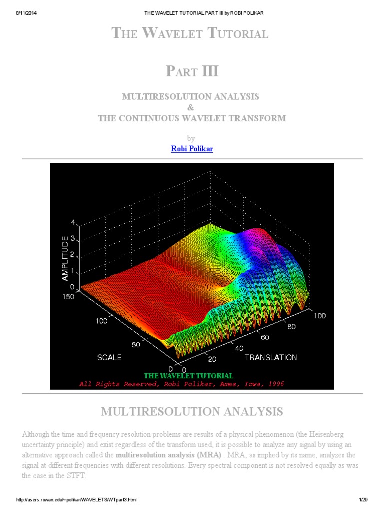 The Wavelet Tutorial Part III by Robi Polikar | PDF | Wavelet | Vector ...