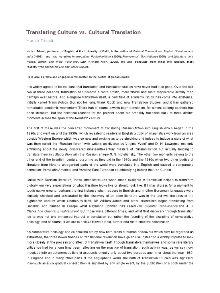 Translating Culture vs Cultural Translation | Interpretation ...