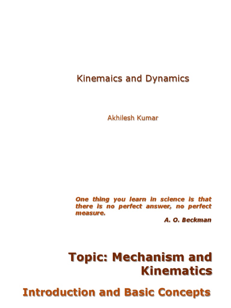 Kinematics and Dynamics | PDF | Kinematics | Classical Mechanics