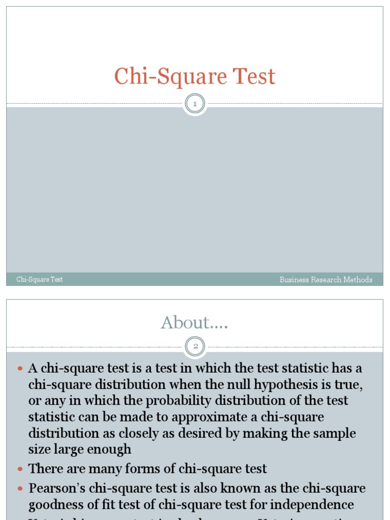 Chi Square Test | PDF | Chi Squared Test | Statistical Hypothesis Testing