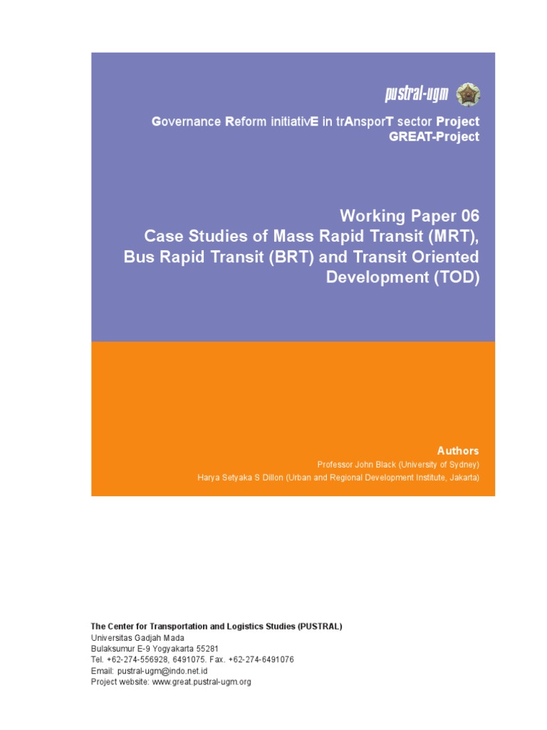 MRT Working Paper | Download Free PDF | Public Transport | Business