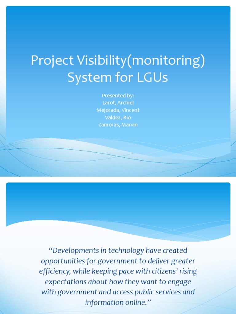 Project Visibility (Monitoring) System | PDF