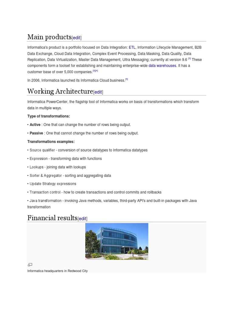 Informatica Transformations Overview | PDF