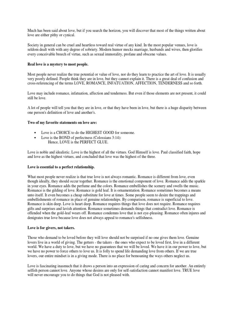 Love Essay | PDF | Romance (Love) | Love