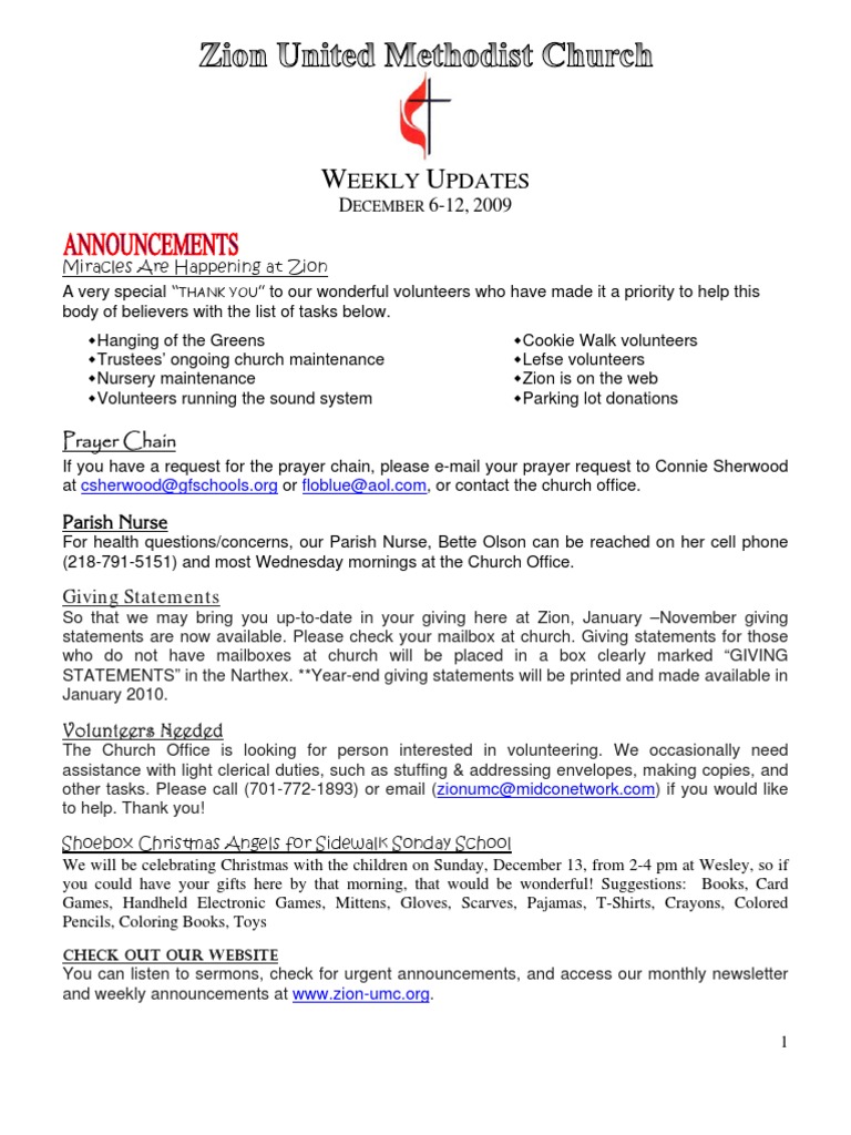 Announcements Print | PDF | Religious Behaviour And Experience ...