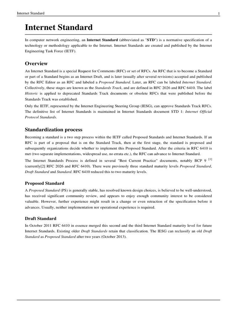 Internet Standard PDF | PDF | Telecommunications Standards | Internet
