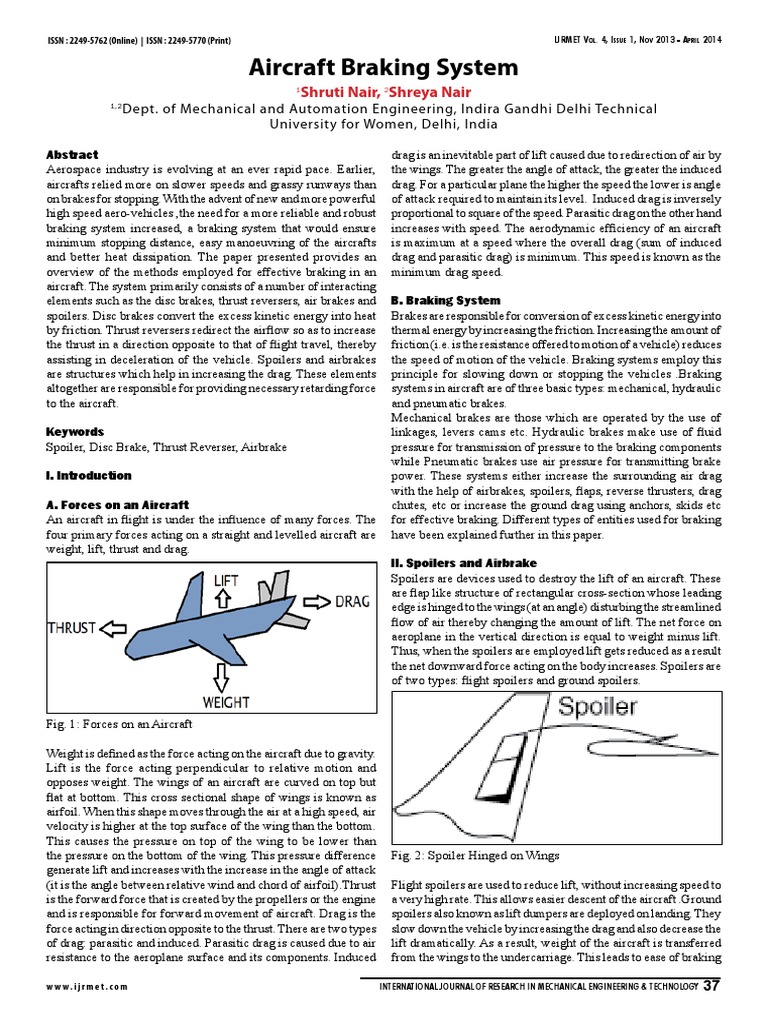 Aircraft Brake System | PDF | Brake | Drag (Physics)