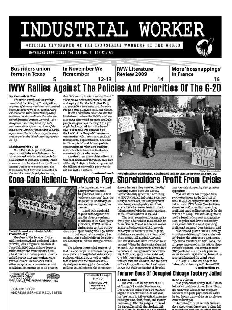 Industrial Worker - November 2009 | PDF | Industrial Workers Of The ...