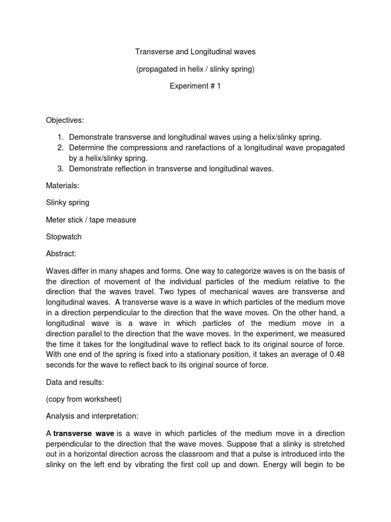 Transverse and Longitudinal Waves | PDF | Waves | Electromagnetic Radiation