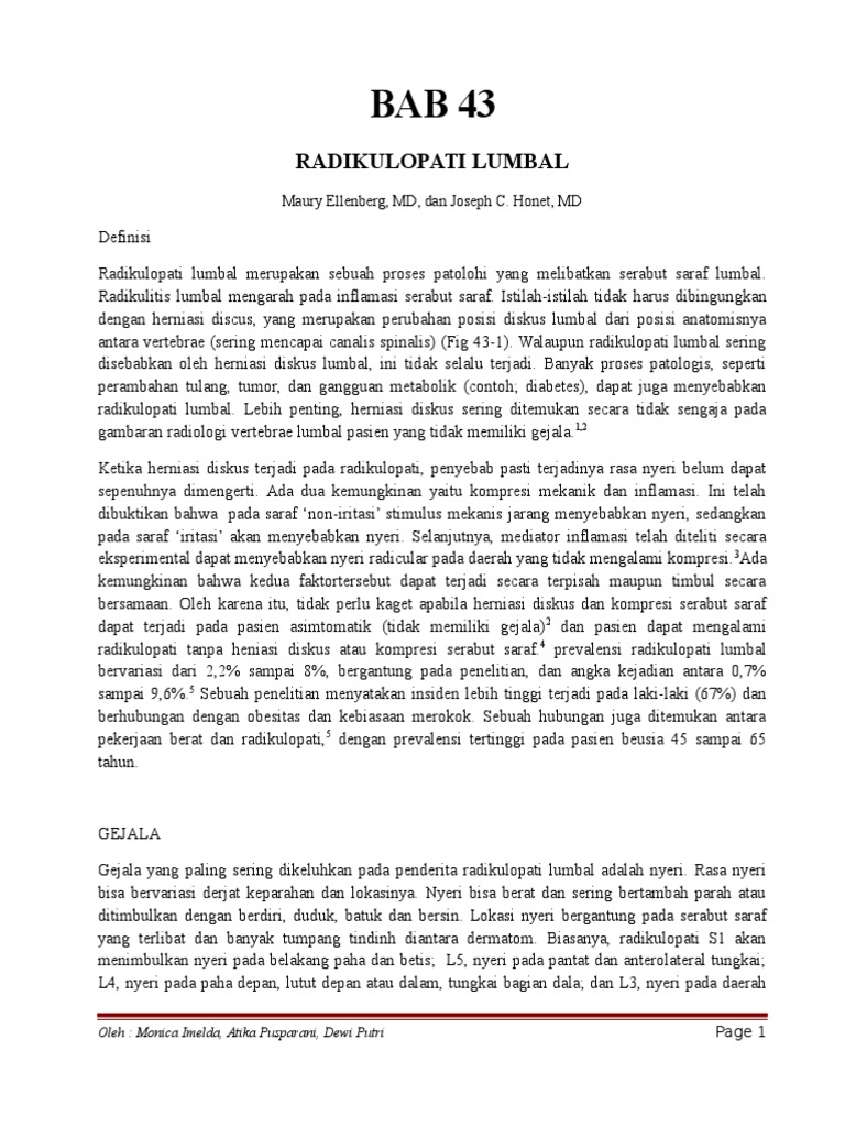 Radikulopati Lumbal | PDF