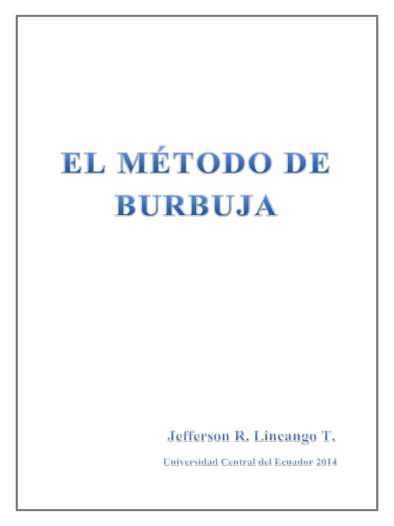Algoritmo Burbuja: Implementación y Análisis | PDF | Algoritmos | Estructura de datos de matriz