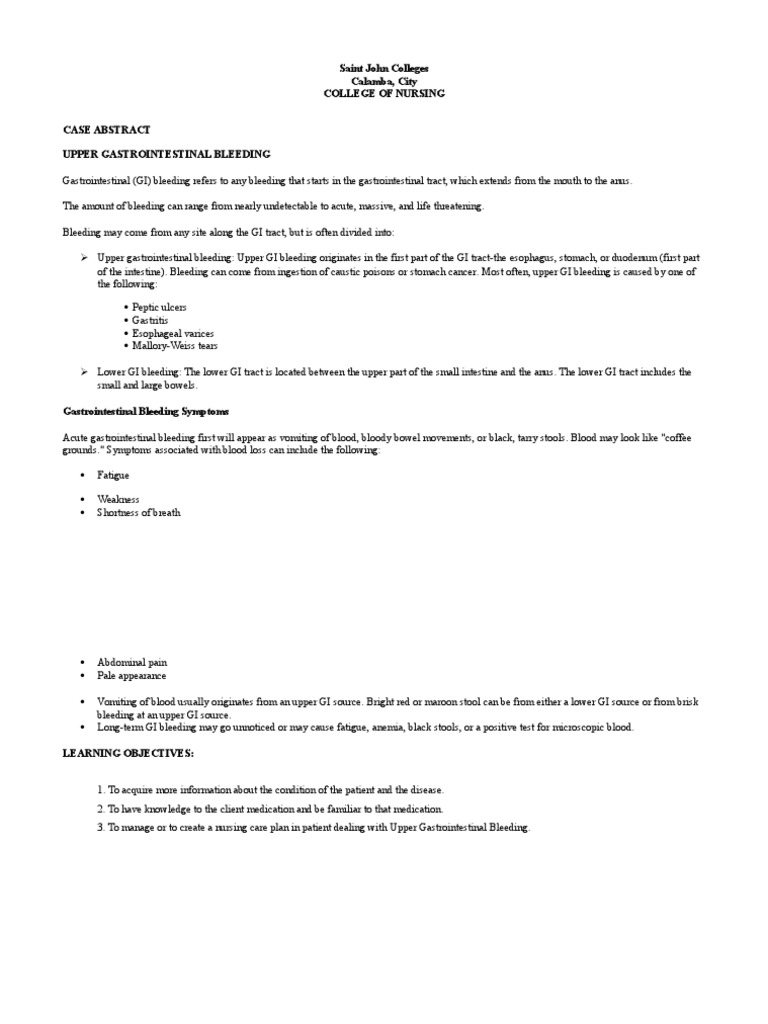 Case Study Ugib. | PDF | Gastrointestinal Tract | Large Intestine