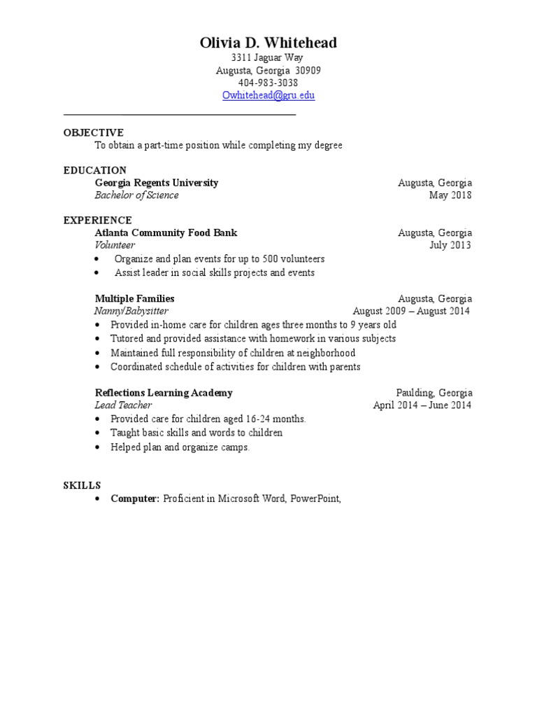 2014 Basic Resume Sample-1 | PDF