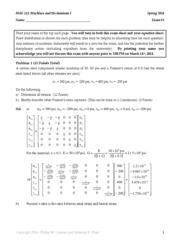 Ub Mae 311 | PDF | Shear Stress | Stress (Mechanics)