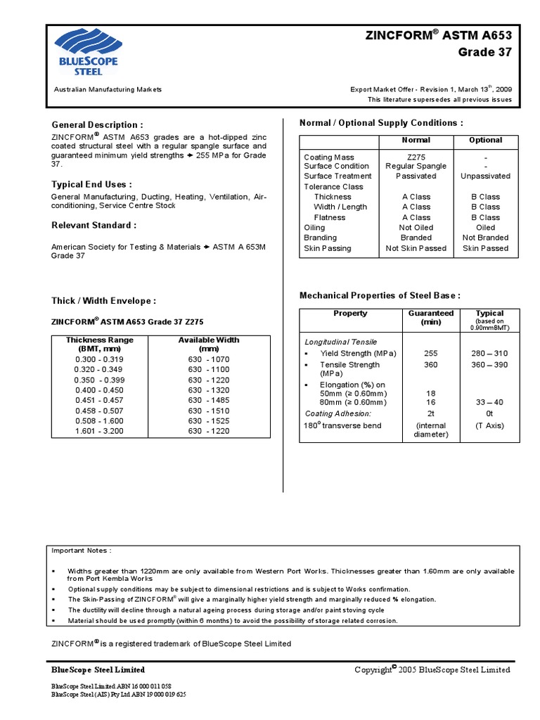 ASTM-A653-37-Rev-01 | Steel | Strength Of Materials