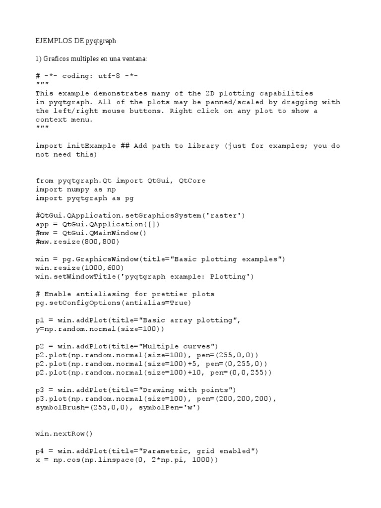 Ejemplos Pyqtgraph | PDF | Software del sistema | Informática