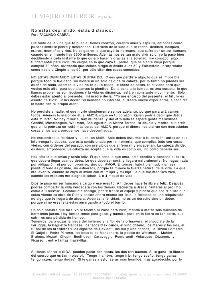 No Estas Deprimido - Facundo Cabral | PDF | Perdón | Amor