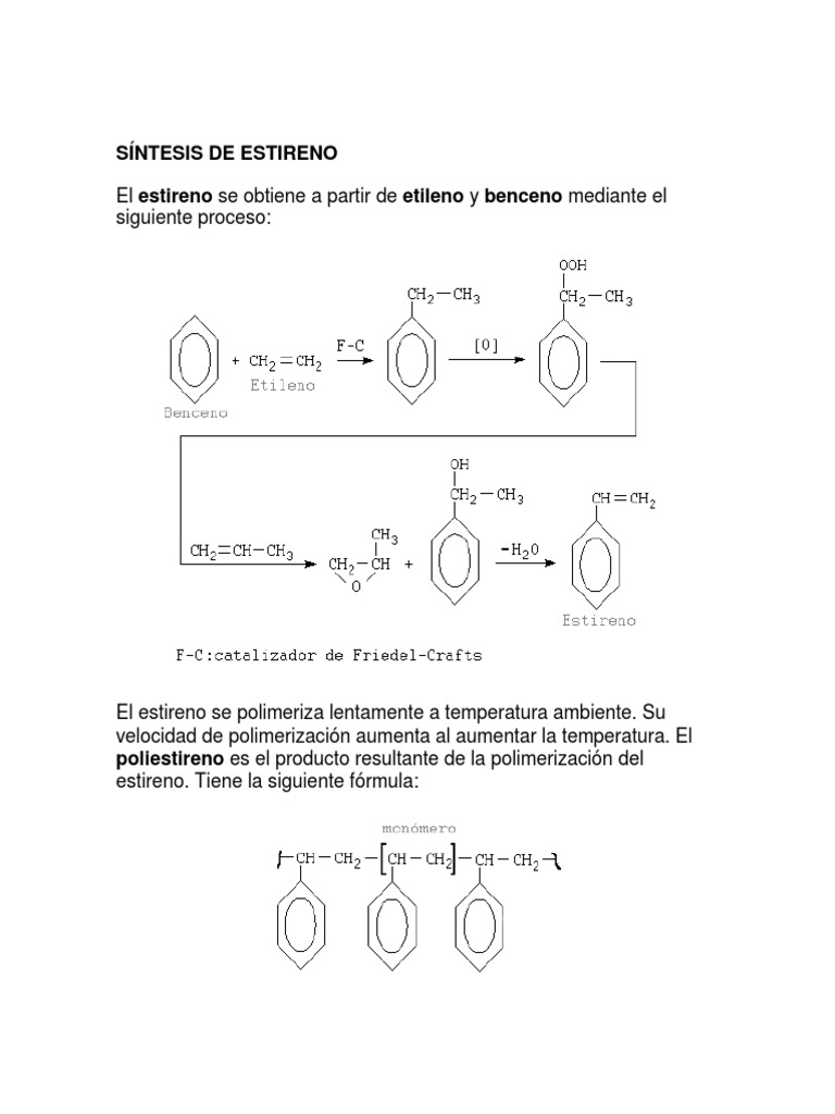 Síntesis de Estireno