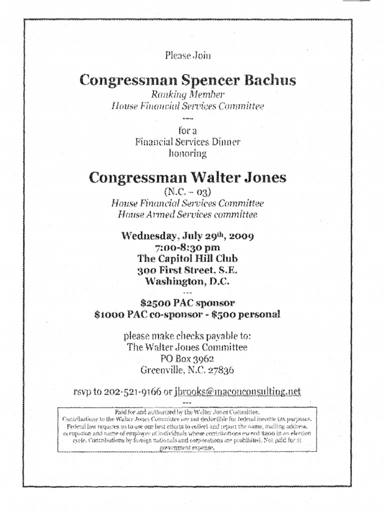 Financial Services Dinner For Walter Jones | PDF | Travel | Science ...