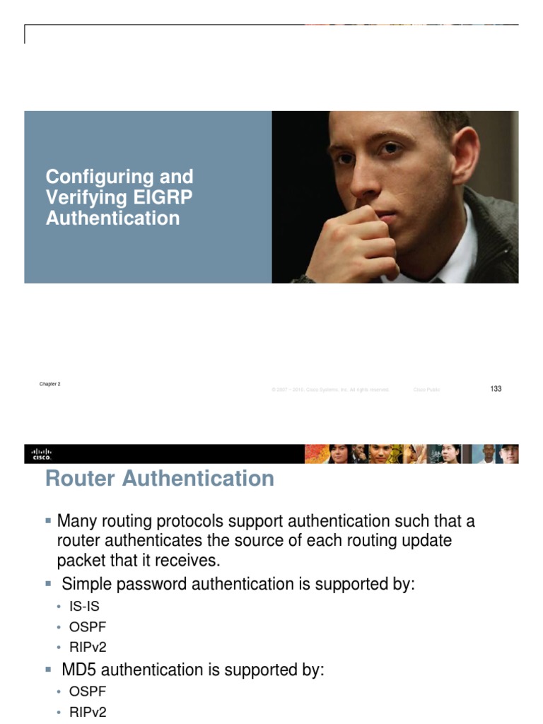 2.4 Configuring and Verifying EIGRP Authentication | PDF | Router (Computing) | Routing