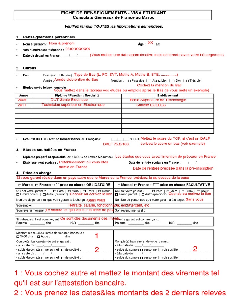 Comment Remplir La Fiche de Renseignements | PDF | Business