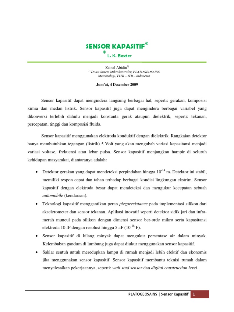 Sensor Kapasitif | PDF