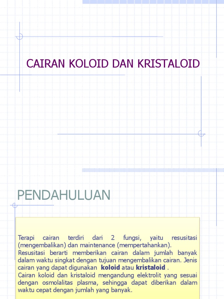 Koloid Vs Kristaloid - Handini | PDF