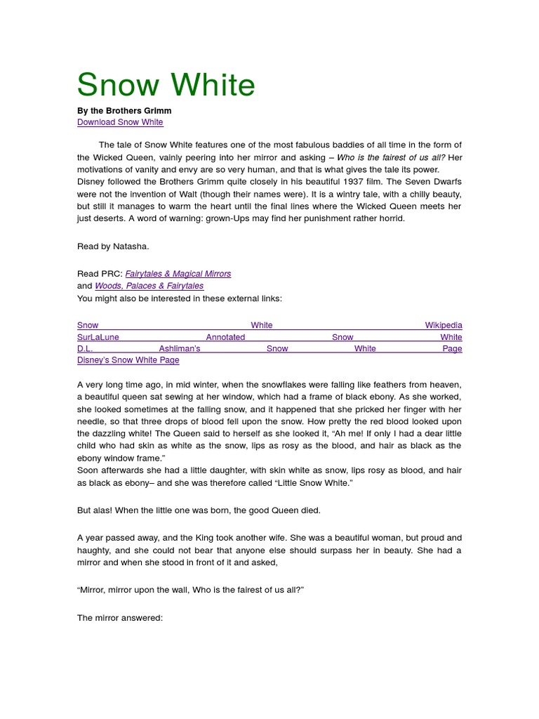 Snow White | PDF | Snow White