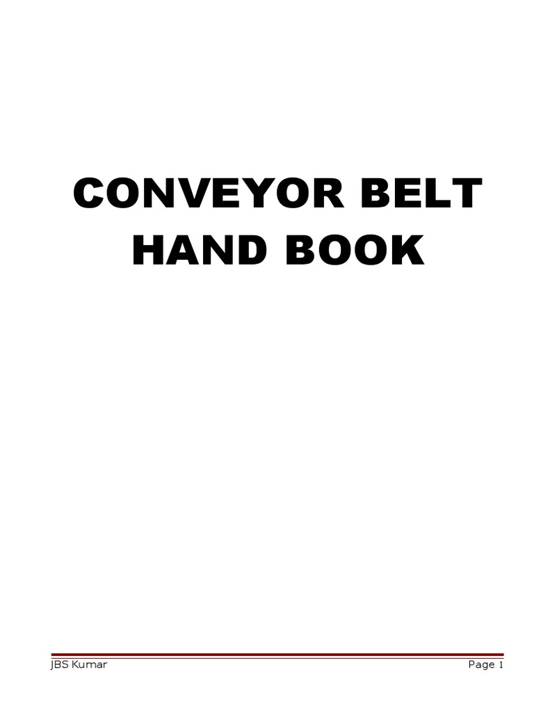 Conveyor Belt Handbook | PDF | Belt (Mechanical) | Manufactured Goods
