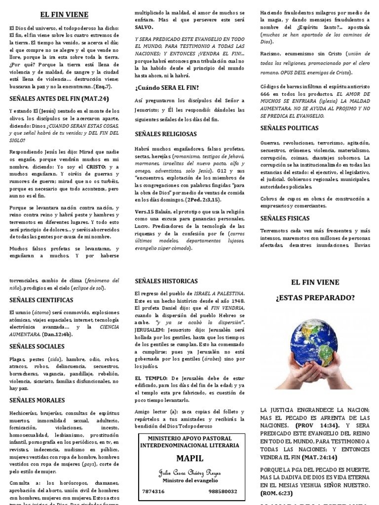 El Fin Viene | PDF | Gran tribulación | Cristo (título)
