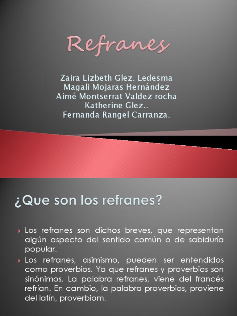 Refranes | PDF | Artes del Lenguaje y Comunicación | Estudios de ...