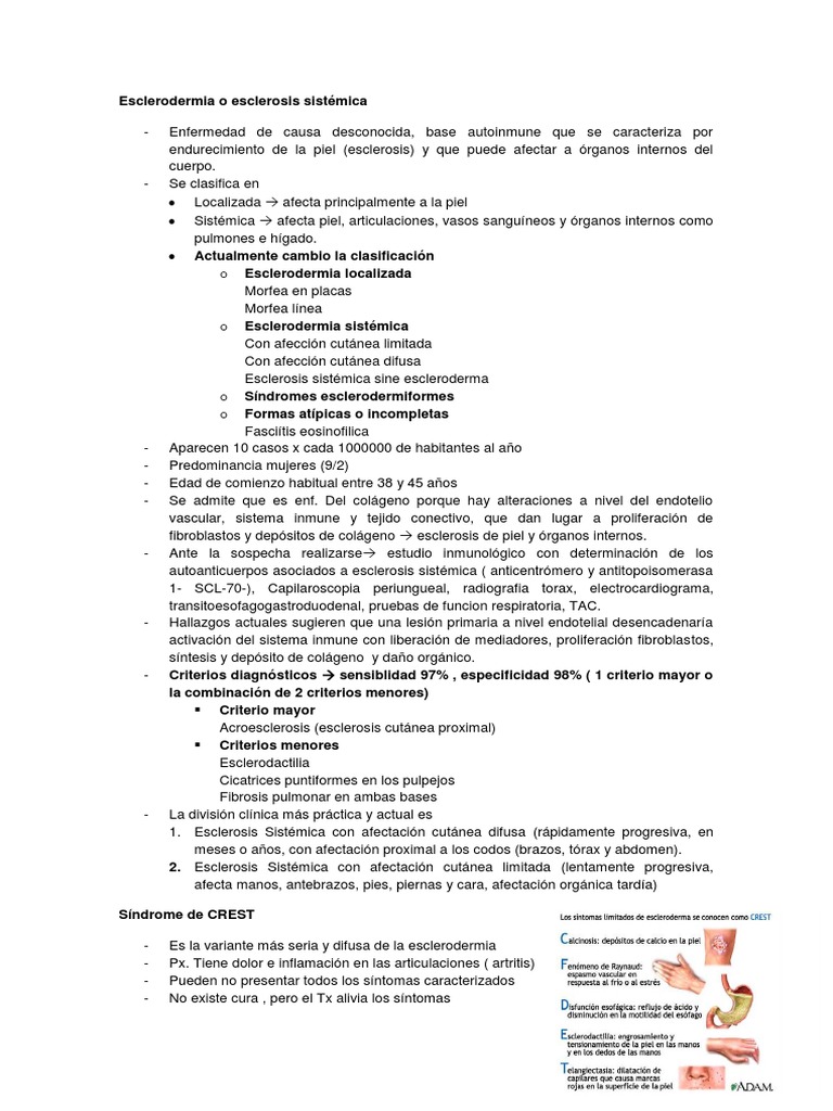 Crest, Calcinosis y Miopatia Inflamatoria | PDF | Condiciones cutáneas ...