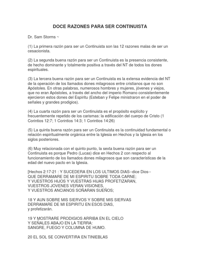 Continuismo Bíblico | PDF | Cristo (título) | espíritu Santo