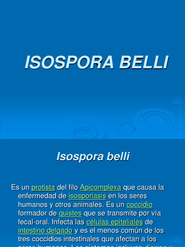 Isospora belli: Causas y Diagnóstico de Isosporiasis | PDF ...