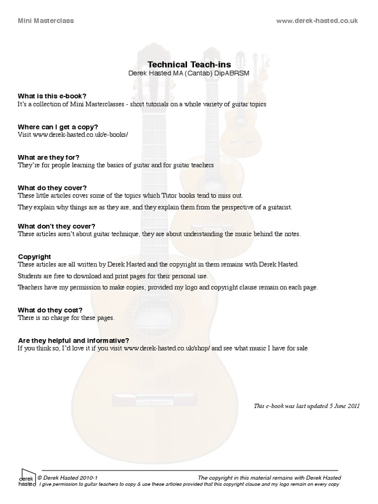 Classical Guitar Mini Masterclass | PDF | String Instruments | Scale ...