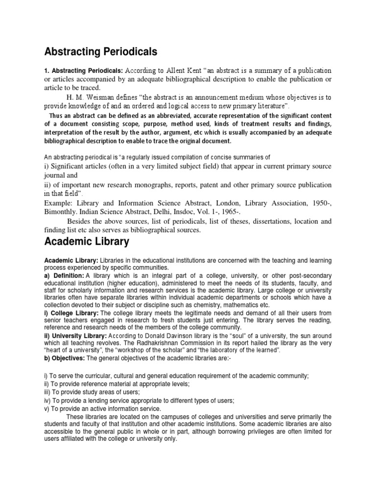 Libarary Abstracting Periodicals | PDF | Archive | Academic Library
