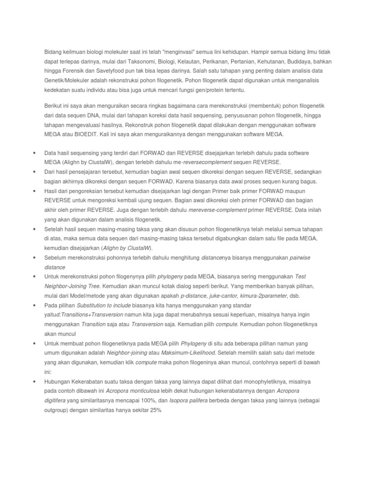 Membuat Pohon Filogeni | PDF