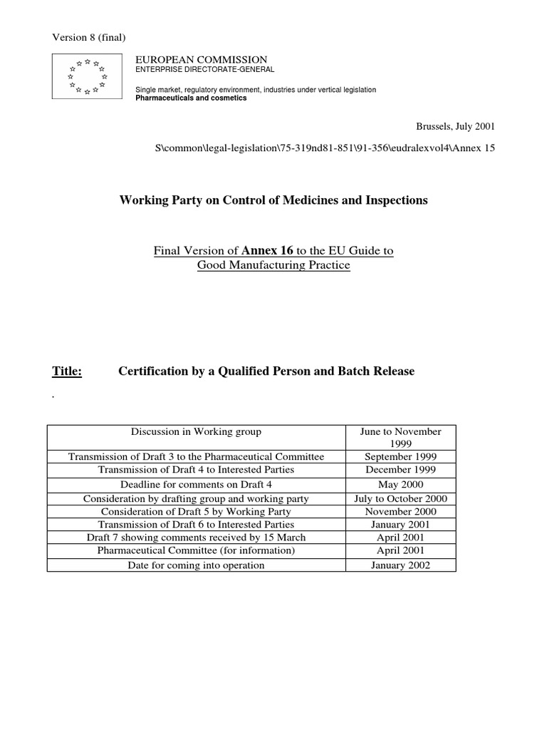 EU-GMP.2002 - Annex - 16 (Certification by A Certified Person and Batch ...