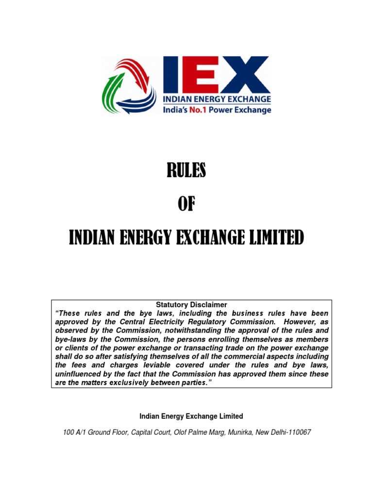 IEX Rules Dated 01.08.2011 | PDF | Board Of Directors | Partnership